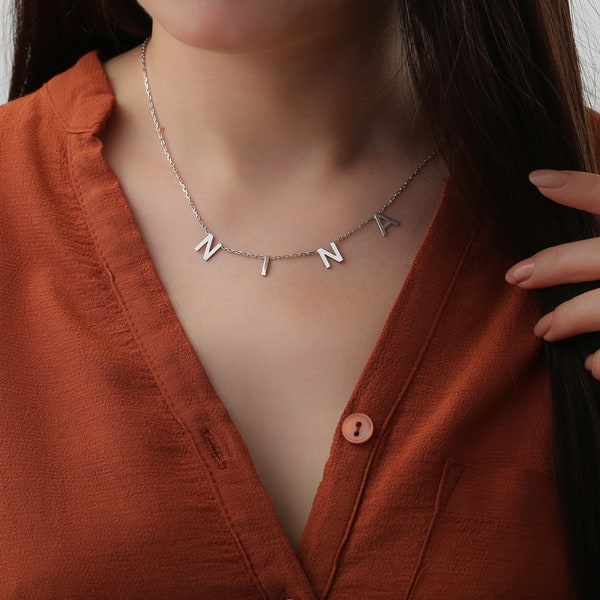 Initial Necklace - Etsy