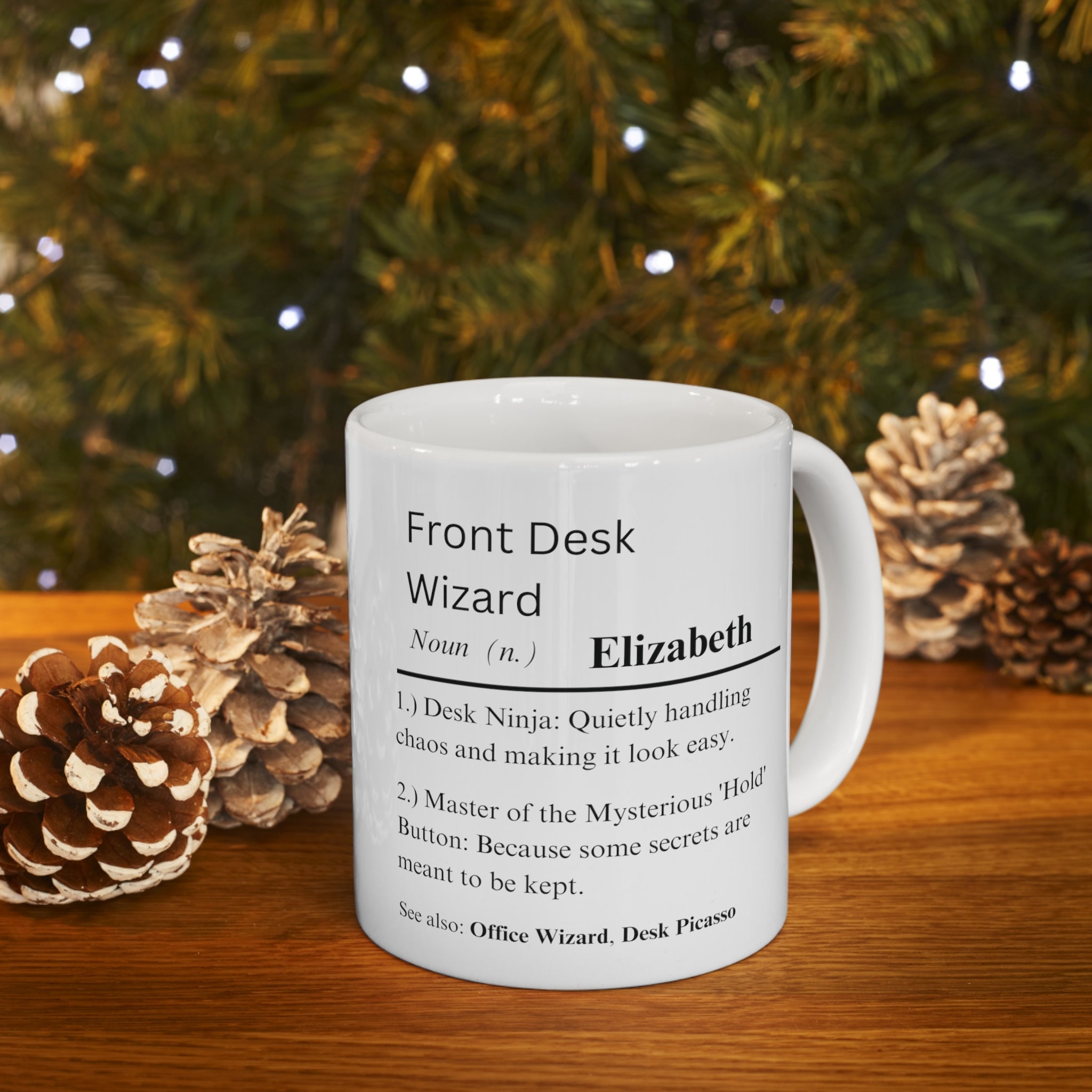 Custom Name Front Desk Wizard Mug, Funny Front Desk Mug, Funny Coffee ...