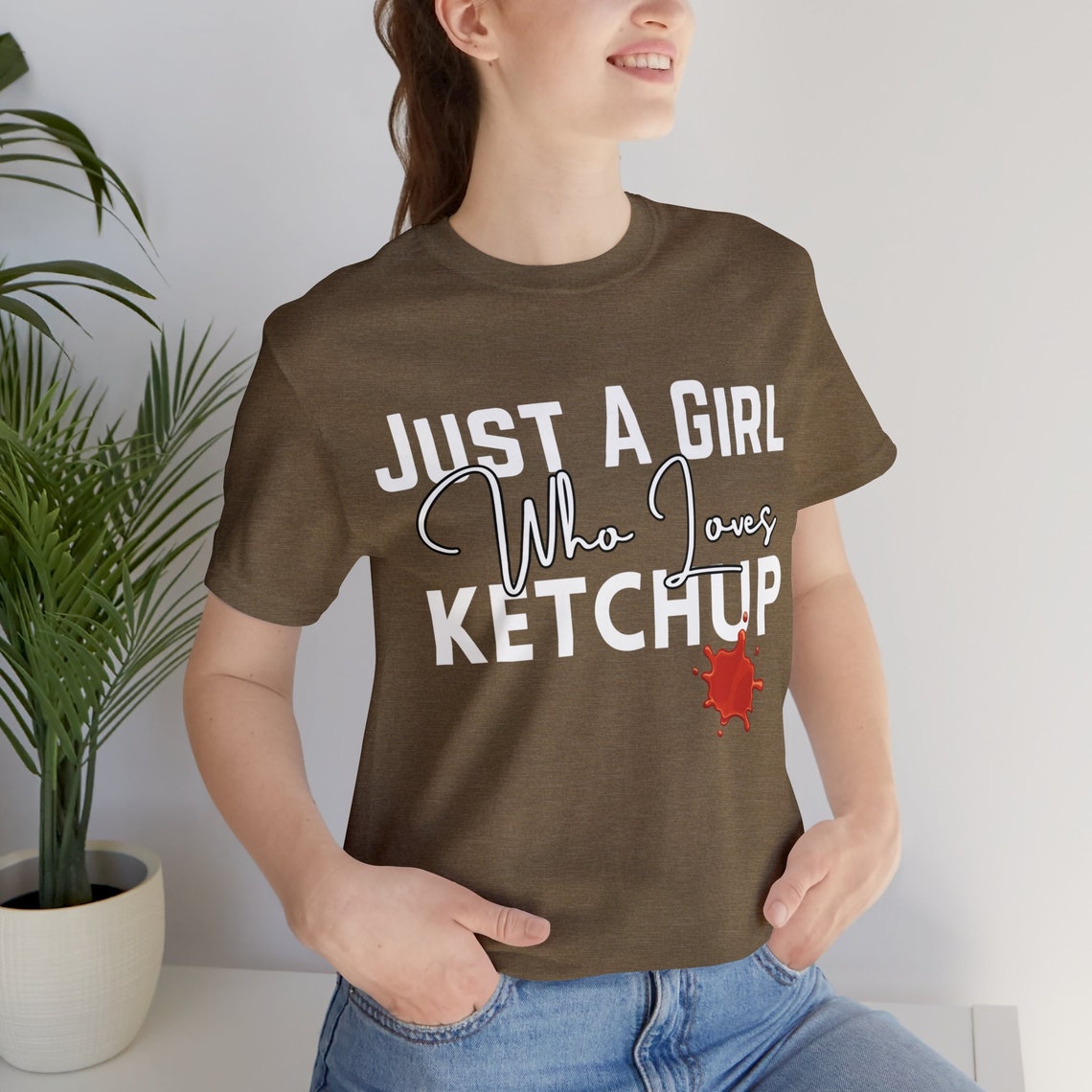 Just A Girl Who Loves Ketchup, Ketchup Lover Shirt, I Love Ketchup Tee ...