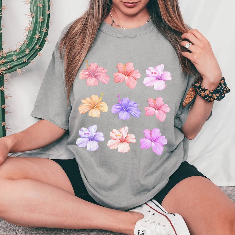 Hibiscus Flower Tshirt, Aloha Hawaii Shirt, Comfort Colors Women's ...