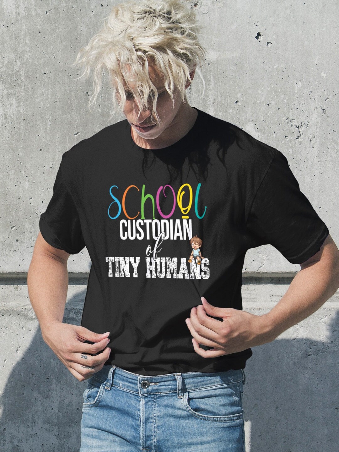 School Custodian of Tiny Humans, School Custodian Shirt, Custodian ...