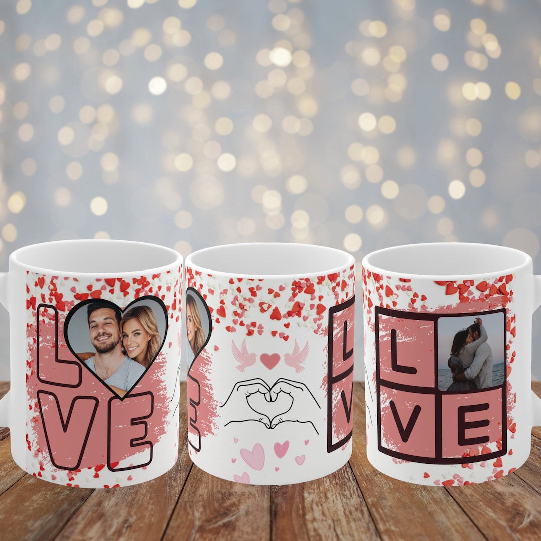 Custom Photo Valentine's Day Mugs, Custom Couples Photo Mug, Custom ...