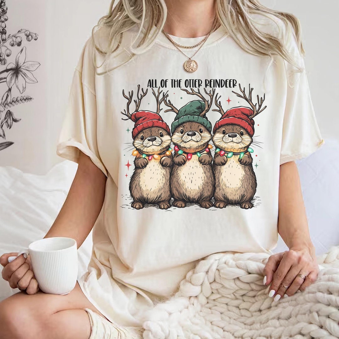 All of the Otter Reindeer Sweatshirt,otter Lover Gift,xmas Animal ...