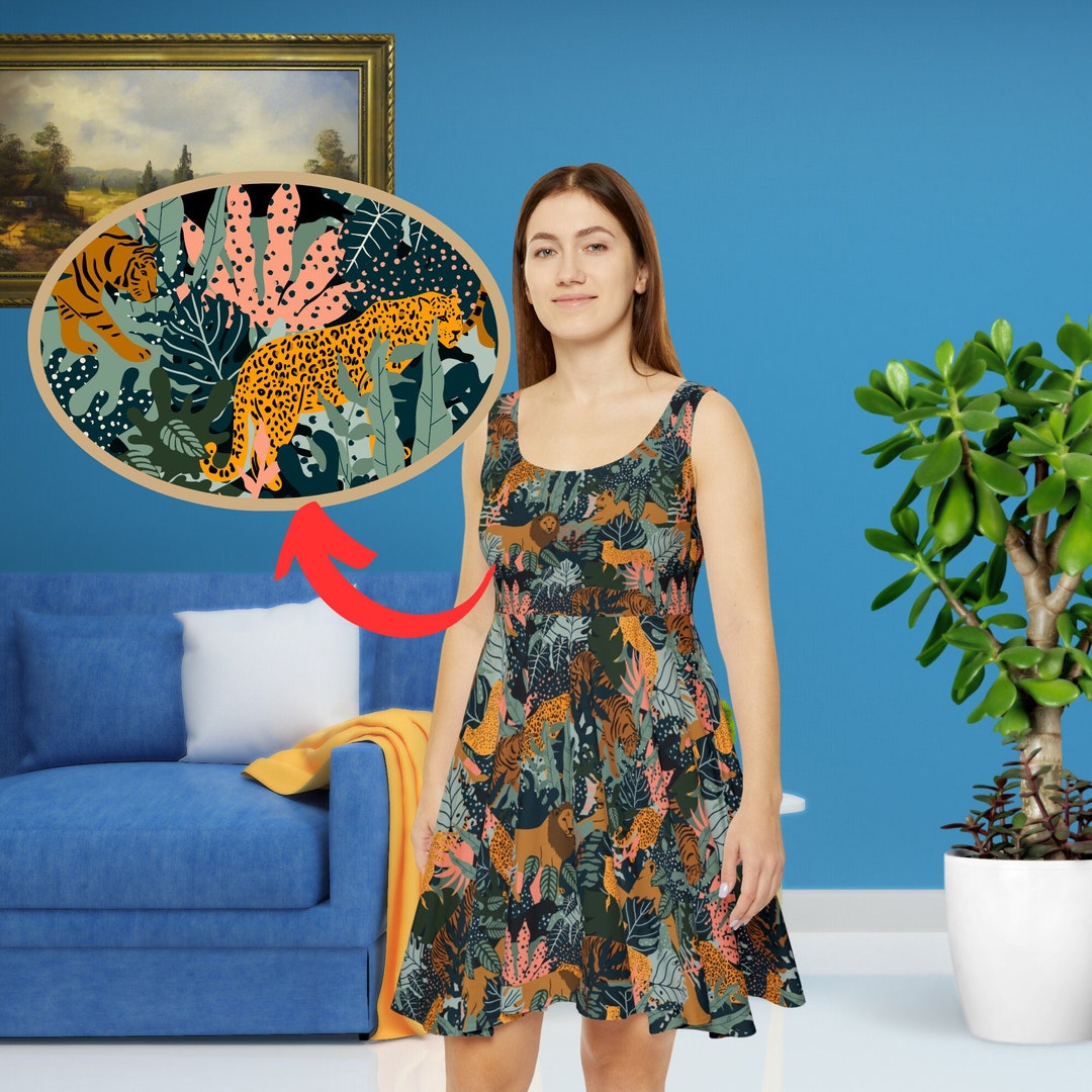 Forest Nature Lover,cheetah and Leopord Animal Nature Print Dress ...