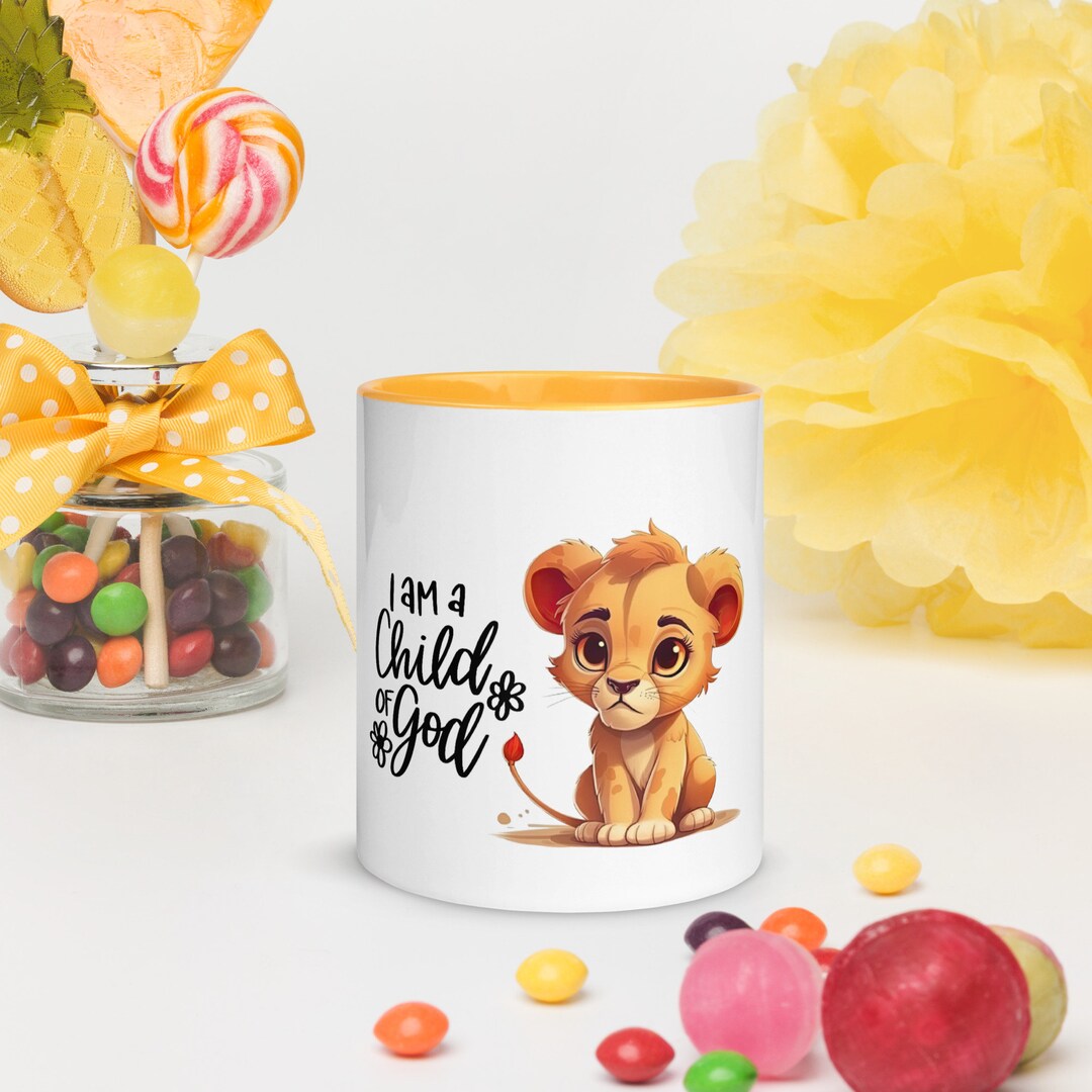 I Am A Child of God ( Lion Cub ) Mug With Color Inside - Etsy
