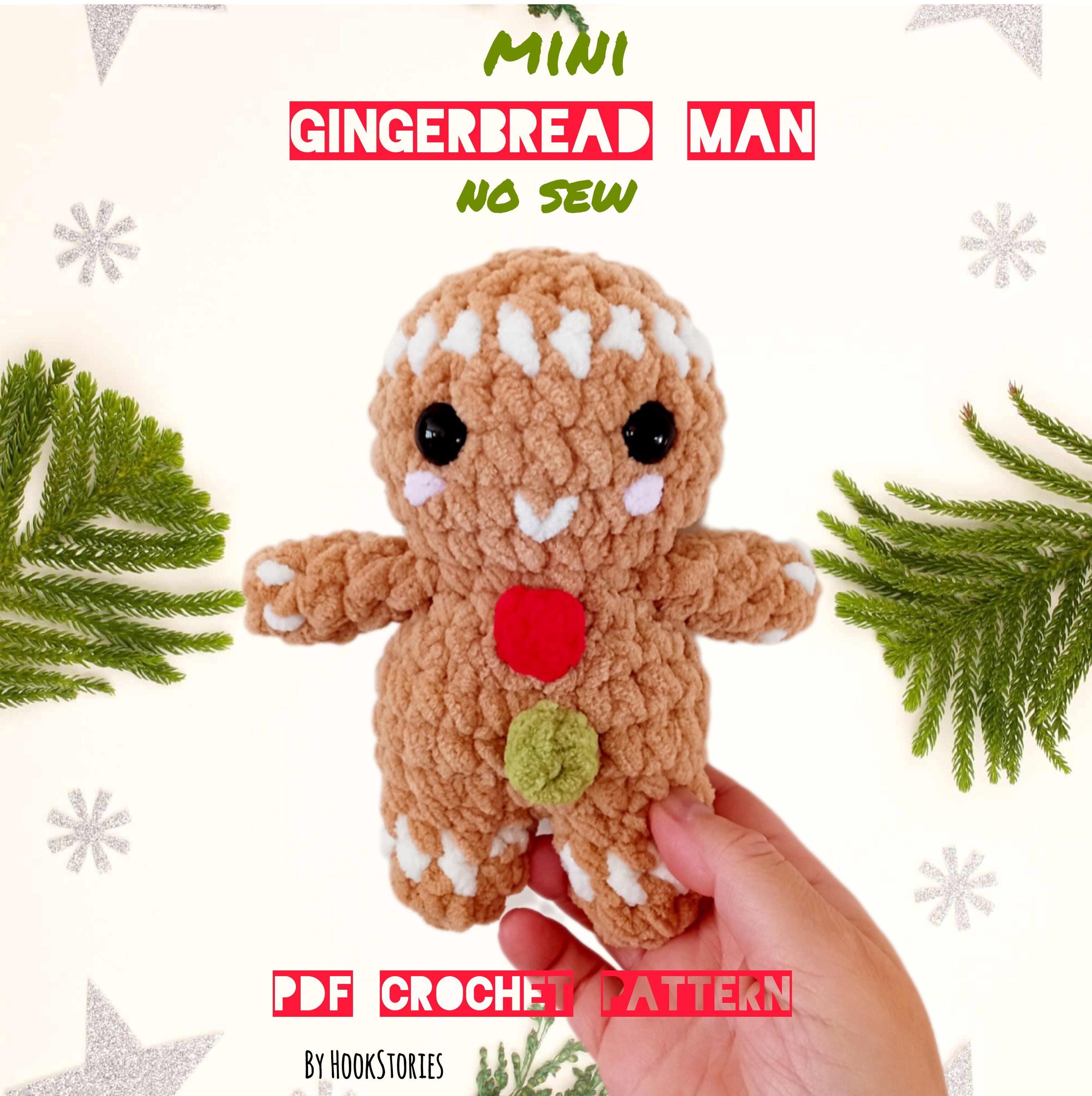 Mini Gingerbread Man No Sew Crochet Pattern: Amigurumi Christmas (PDF ...