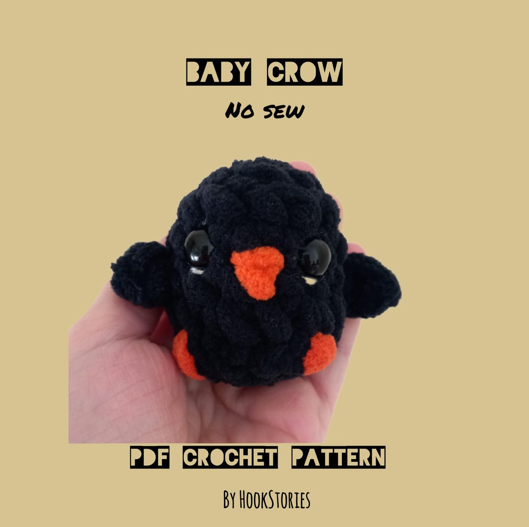 No Sew Baby Crow Crochet Pattern, Amigurumi Keychain (PDF Pattern) - Etsy