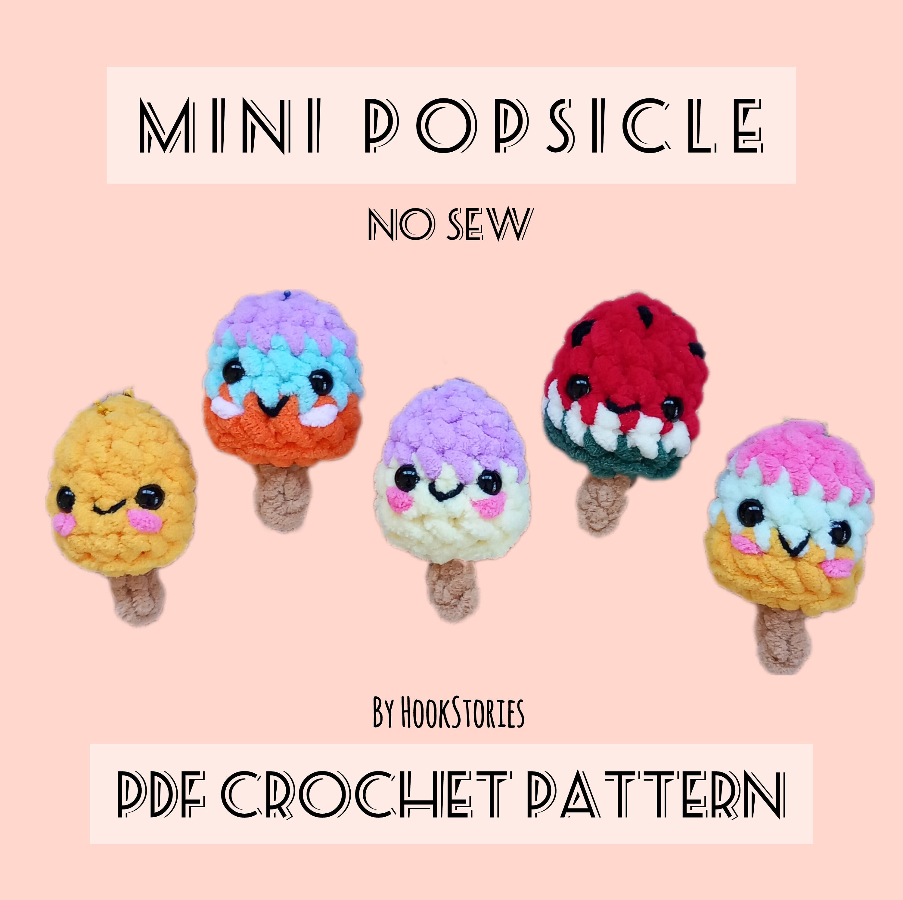 No Sew Mini Popsicle Crochet Pattern, Crochet Popsicle Pattern, PDF ...