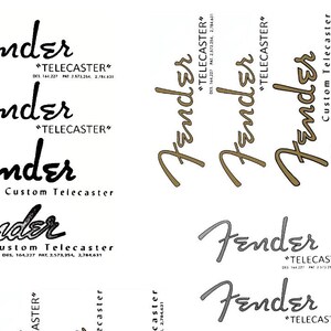 Fender Telecaster Waterslide Decals BLK N Gold Pk - Etsy