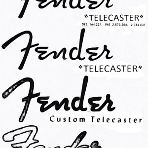 Fender Telecaster Waterslide Decals BLK N Gold Pk - Etsy