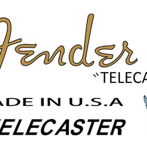 Fender Telecaster Waterslide Decals BLK N Gold Pk - Etsy