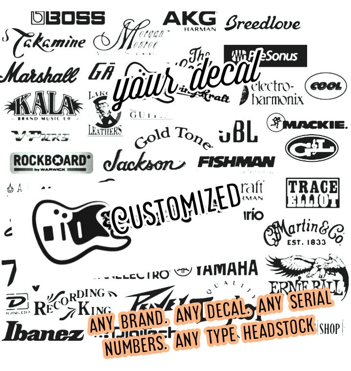 Custom Guitar Headstock Decals - Etsy Australia
