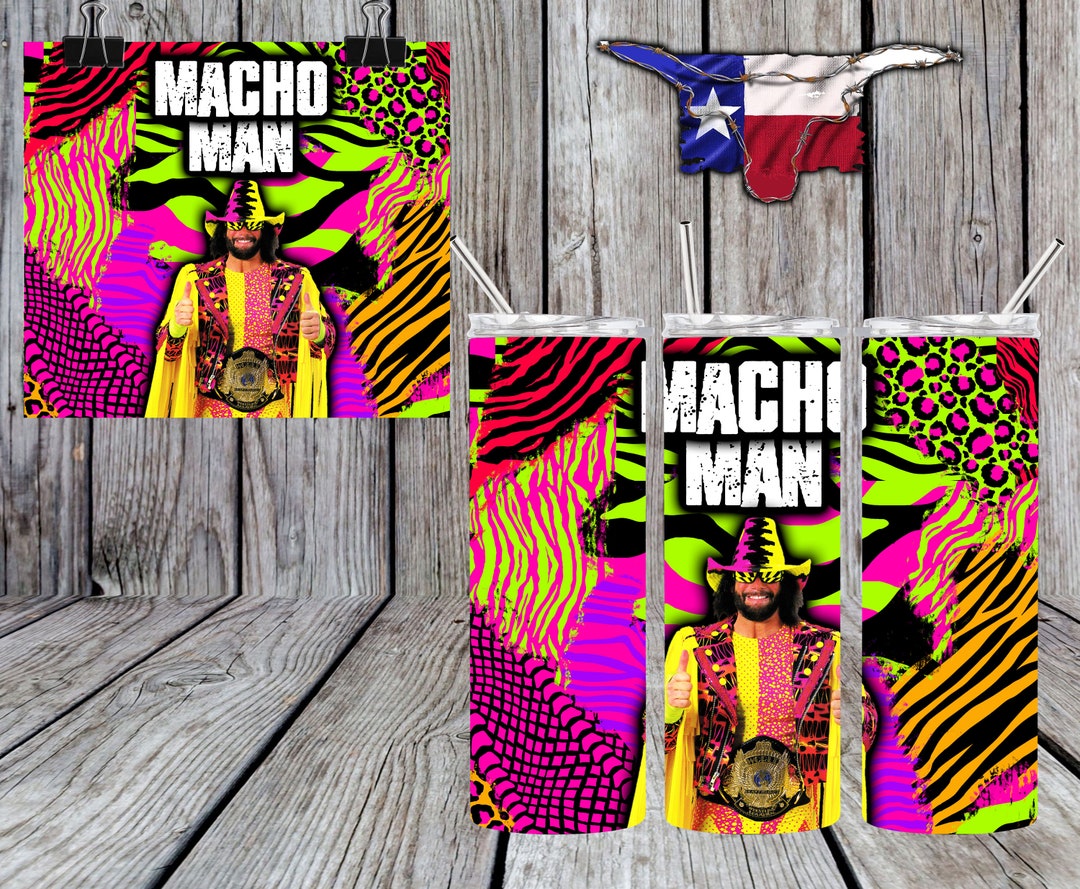 Macho Man Randy Savage Wwf Wwe Tumbler Wrap DIGITAL FILE ONLY Sublimation Tumbler Wrestling Wcw ...