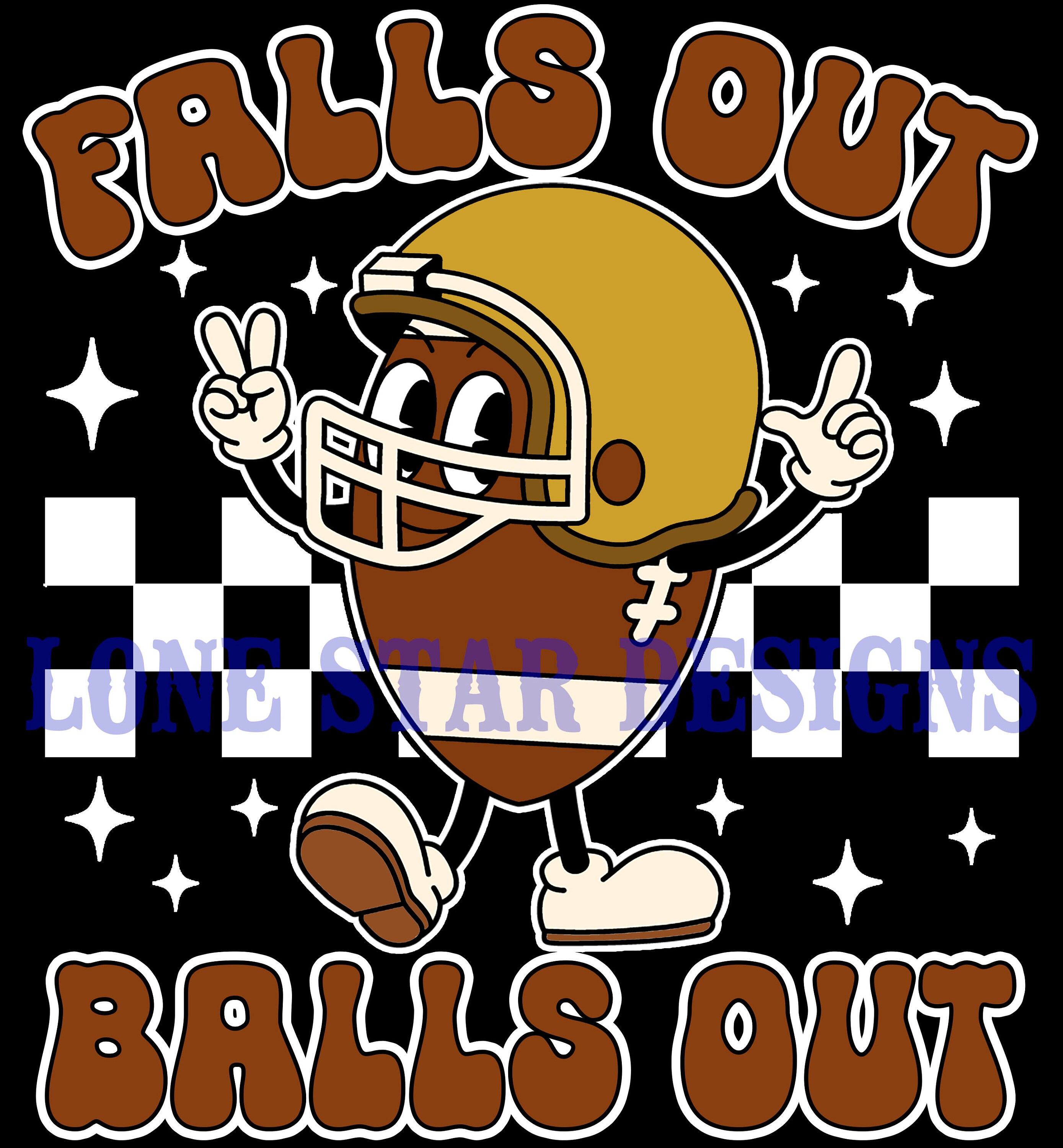 Football Falls Out Balls Out Digital Shirt Design PNG DTF Sublimation ...