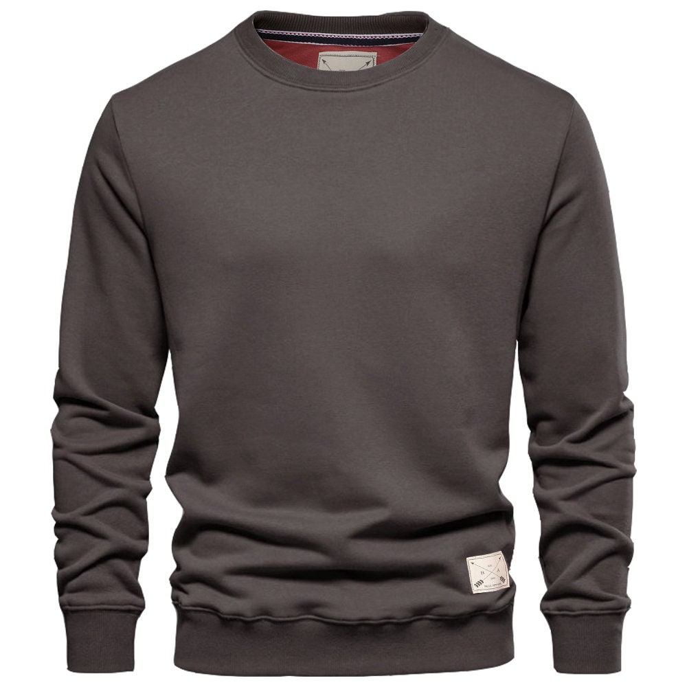 Mens Jumper Premium Branded Crew Neck Cotton Sweater Pullover ...