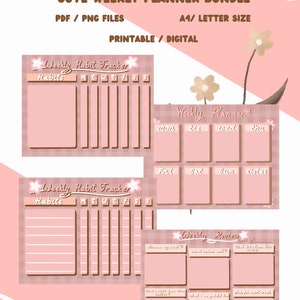 Undated Digital Planner | Productivity Planner | Undated Weekly Planner ...