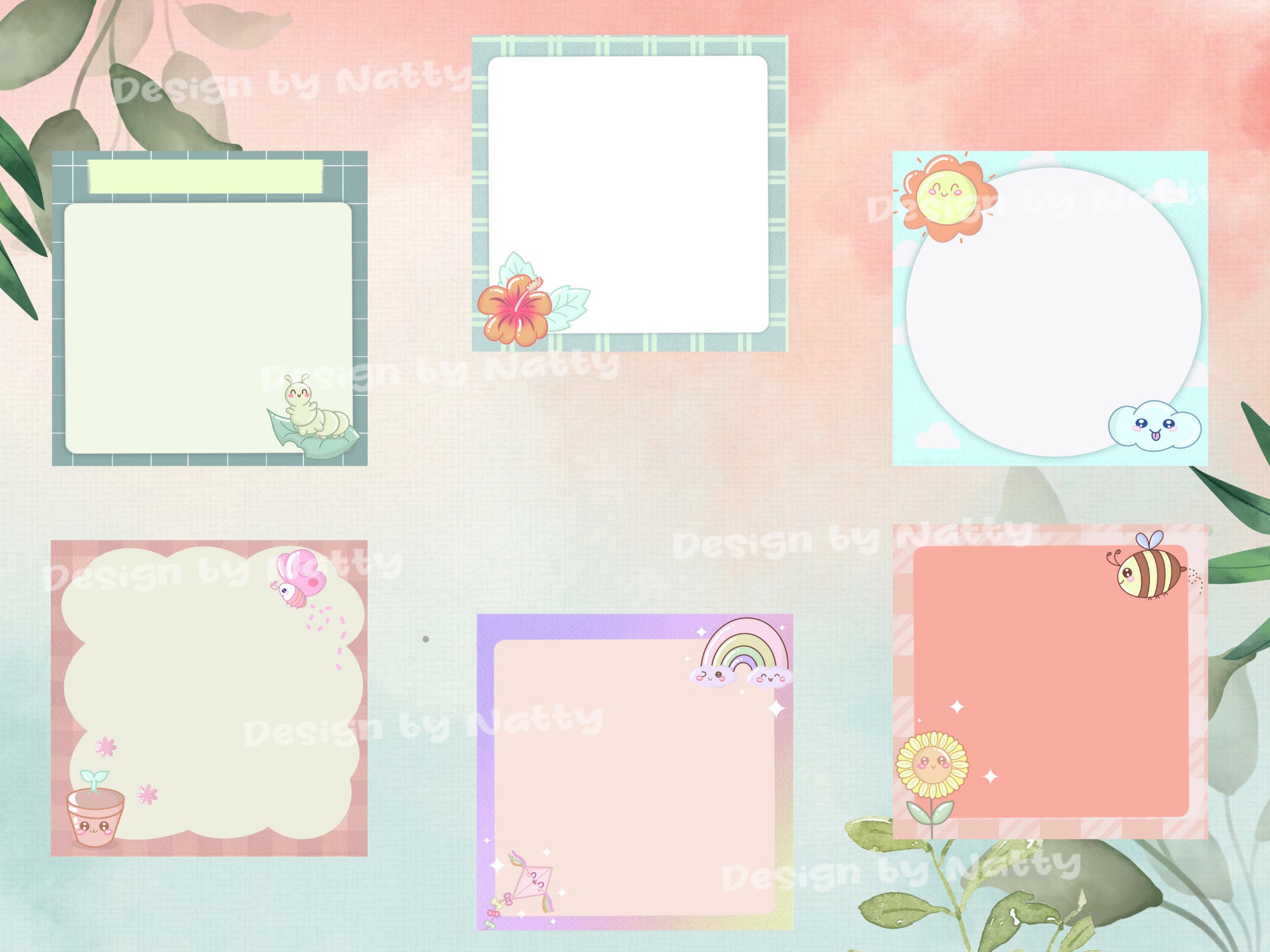 Kawaii Memo Pads for Digital Planner, Goodnotes Beautiful Day Notepads ...