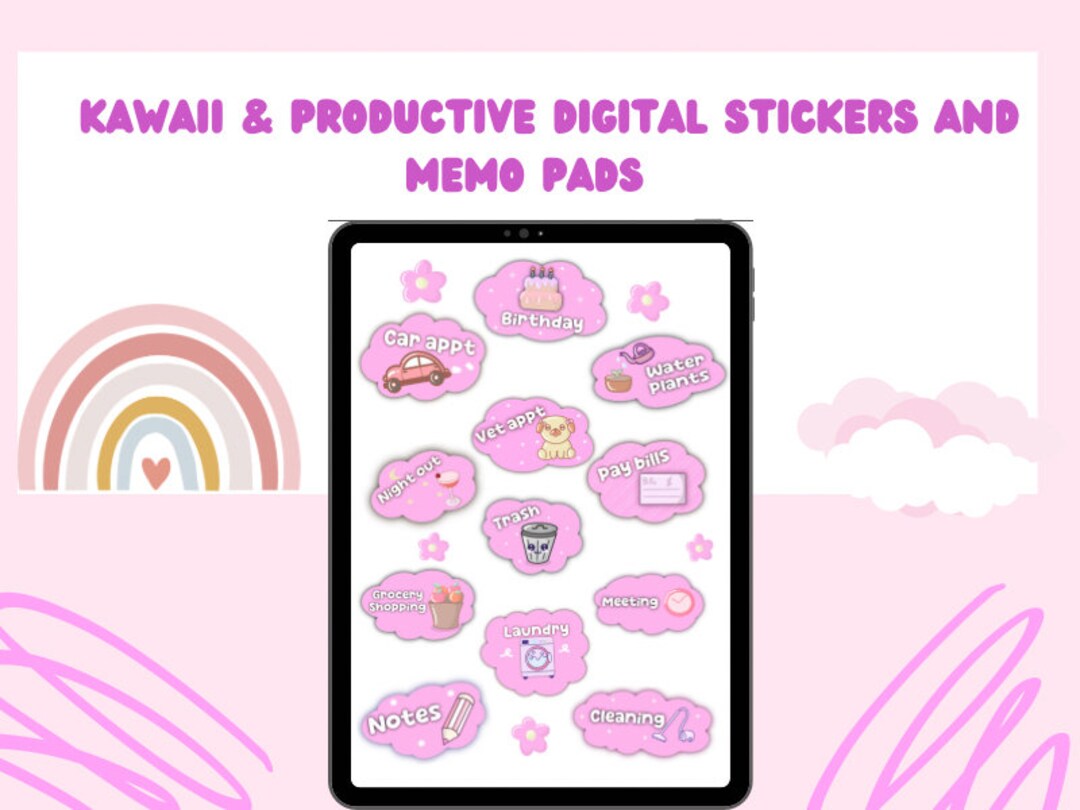 Kawaii Cute Digital Planner Stickers for Goodnotes | Cute Digital ...