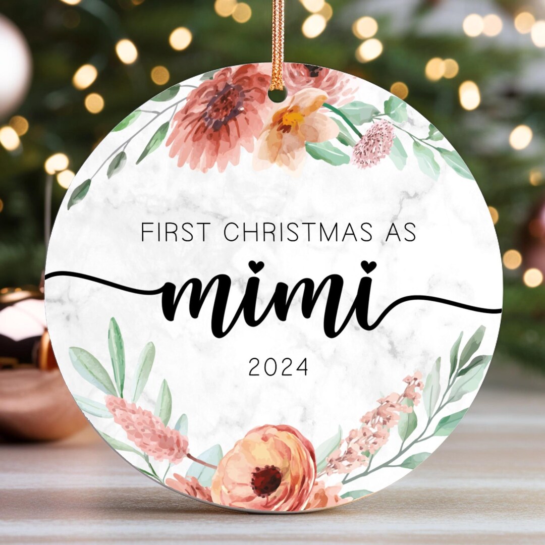 First Christmas Mimi Ornament, Custom Grandma Ornament, Personalized ...