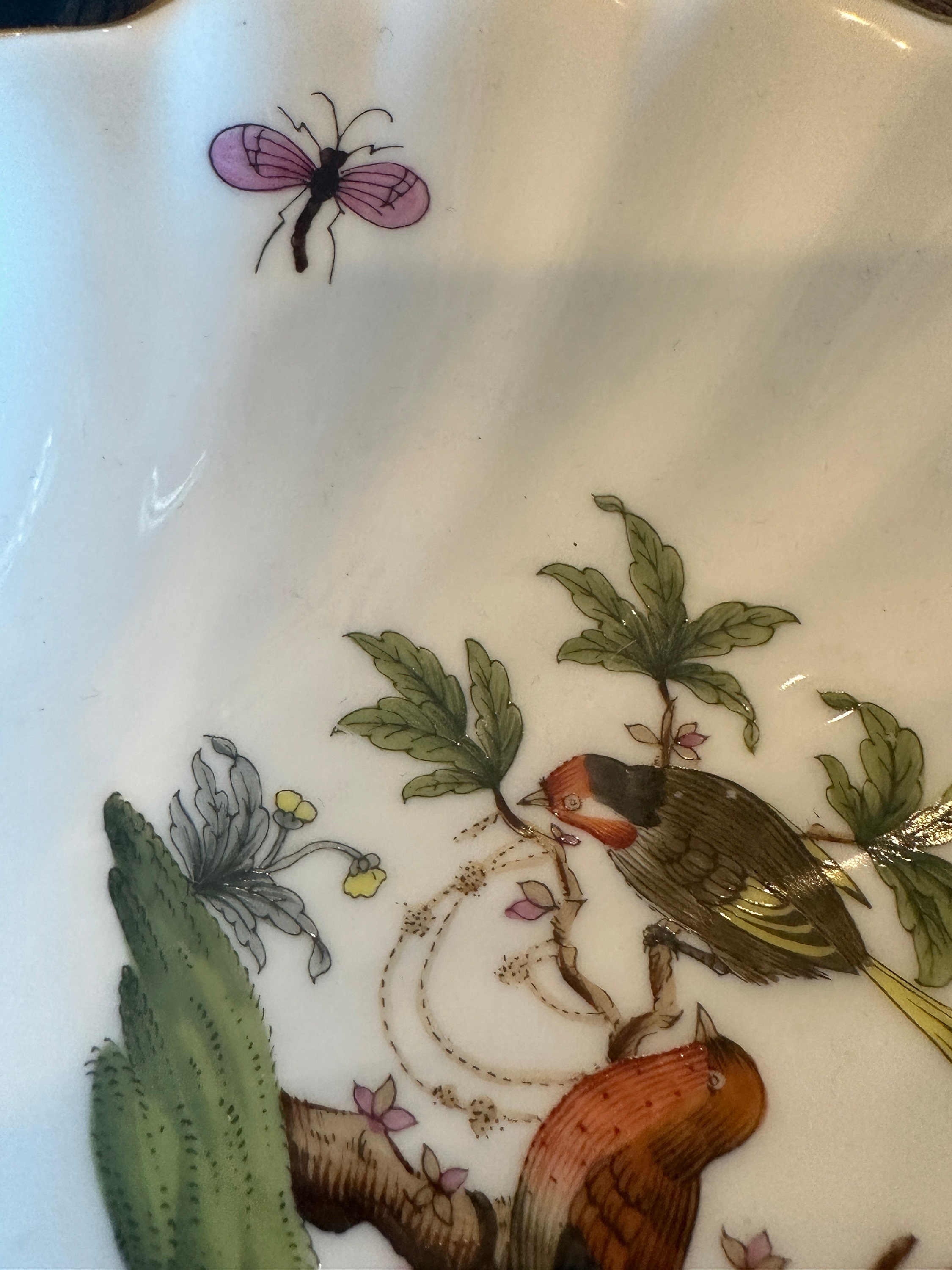Herend Rothschild Bird Scalloped Candy Dish/trinketdish With 7761 ...