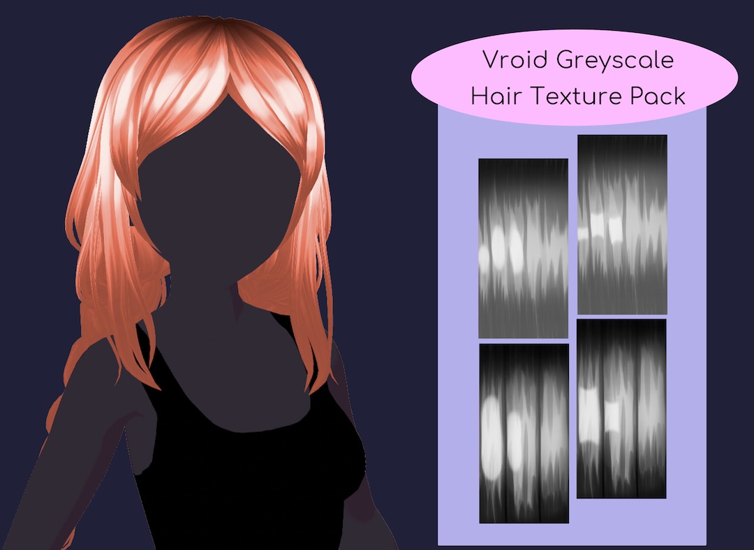Vroid Studio Greyscale Hair Texture Pack - Etsy