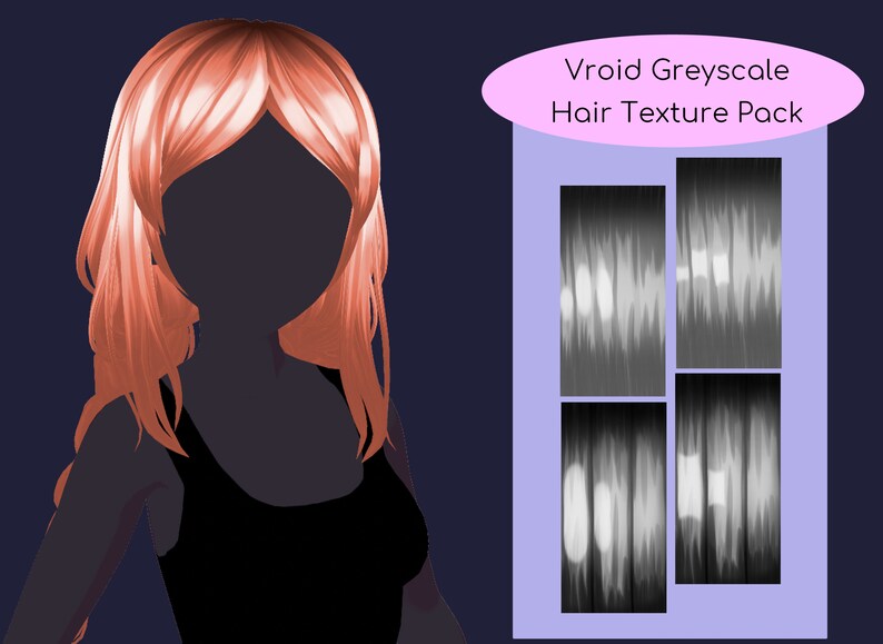 Vroid Studio Greyscale Hair Texture Pack - Etsy