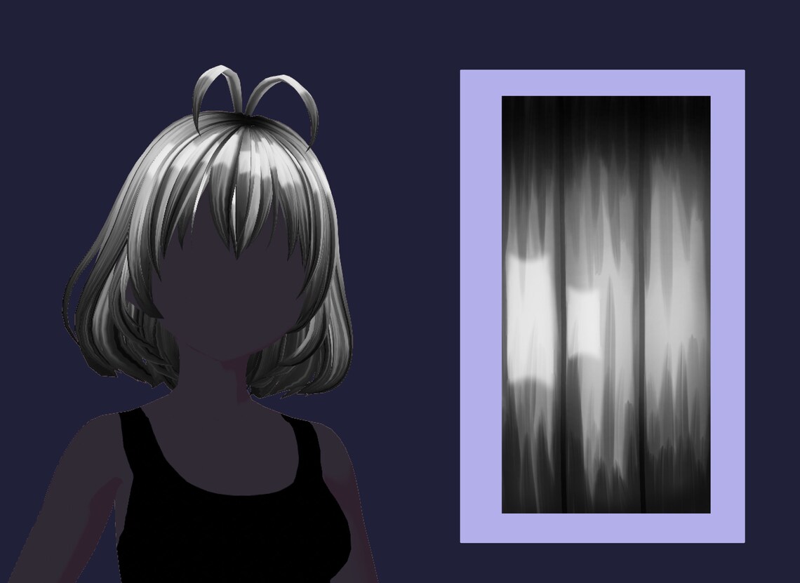Vroid Studio Greyscale Hair Texture Pack - Etsy