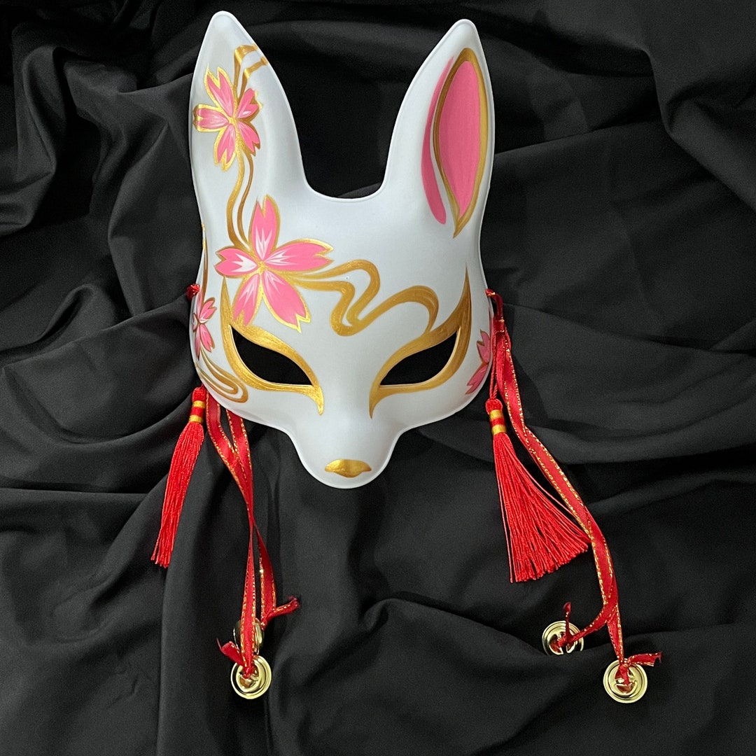 Sakura Fox Mask Japanese Fox Mask Masquerade Mask Craft - Etsy Australia