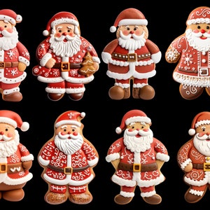 Gingerbread Man Santa Claus Png Bundle, Cristmas Clipart, Santa Png ...