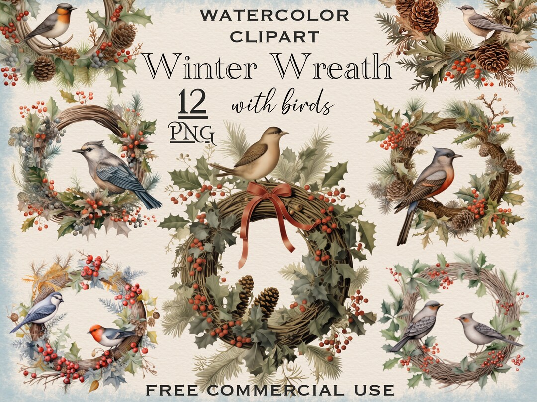Winter Wreath PNG Bundle, Christmas Wreath Png, Christmas Decor Png ...