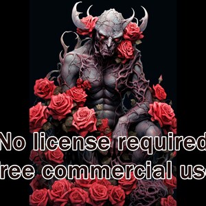 Rose Demon Clipart, Red Roses Clipart, Gothic Rose Art, Dark Occult Art ...