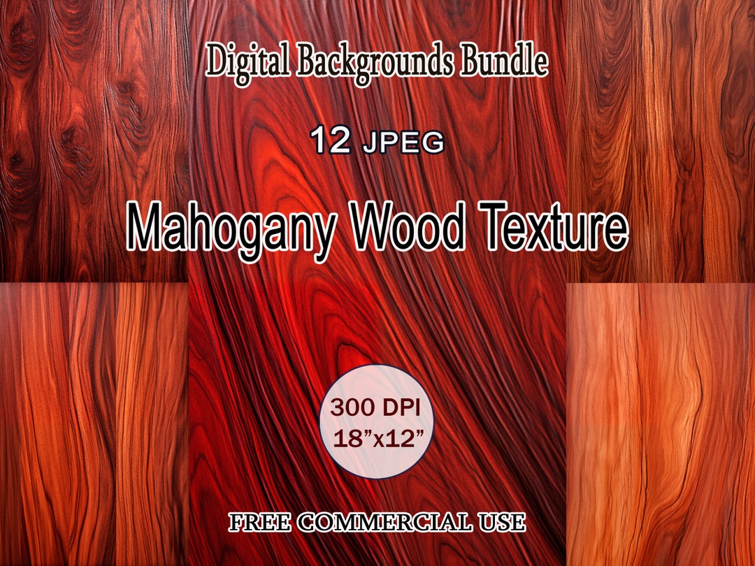 Mahogany Wood Texture Bundle, Red Wood Grain Digital Paper Pack ...