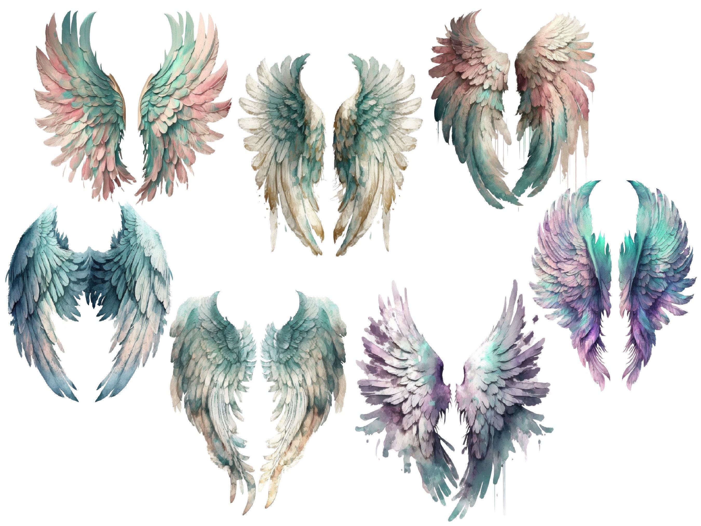 Imágenes Prediseñadas de alas de ángel alas de plumas png - Etsy México