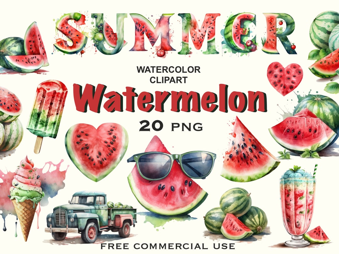 Watermelon Clipart, I Love Summer Png, Watermelon Slice Png, Watermelon ...