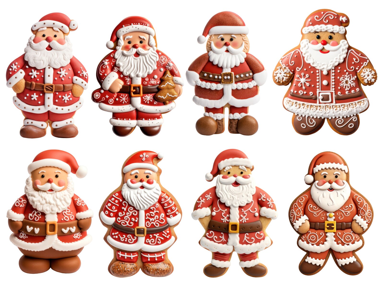Gingerbread Man Santa Claus Png Bundle, Cristmas Clipart, Santa Png ...