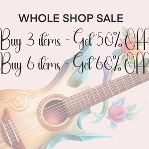 Fantasy Guitar Clipart, Fairy Floral Music Png Bundle, Flower Musical ...