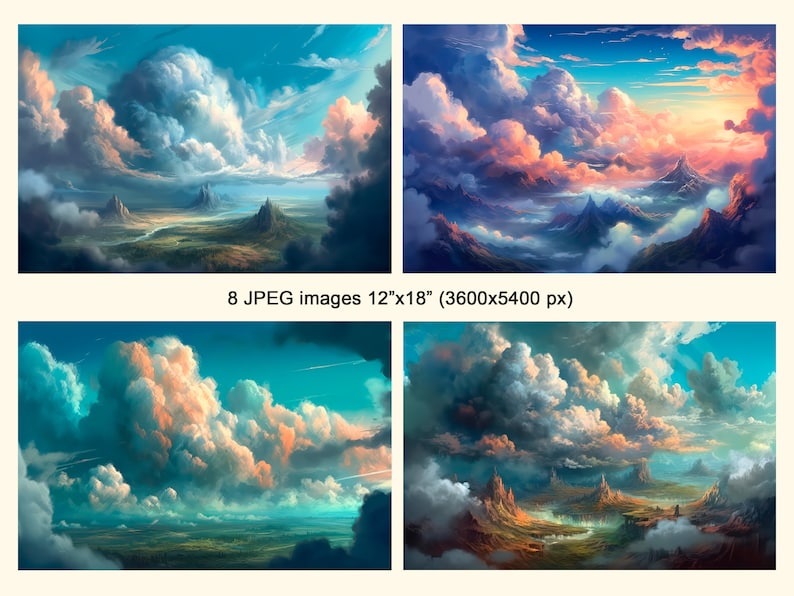 Magic Clouds Clipart, Fantasy Sky Background Landscape Images, Free ...