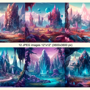 Crystal Kingdom Clipart, Fairytale Landscape Clipart, Magic Kingdom ...