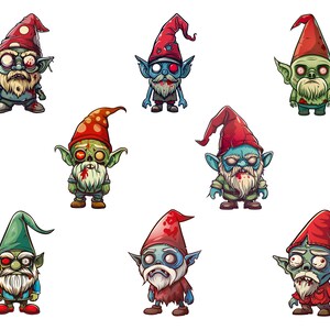 Zombie Gnome PNG Bundle, Funny Horror Png, Creepy Cute Clipart, Zombie ...