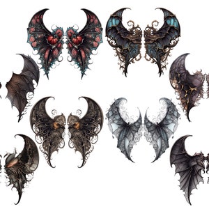 Gothic Bat Wings Clipart, Victorian Dark Aesthetic Vampire Png ...