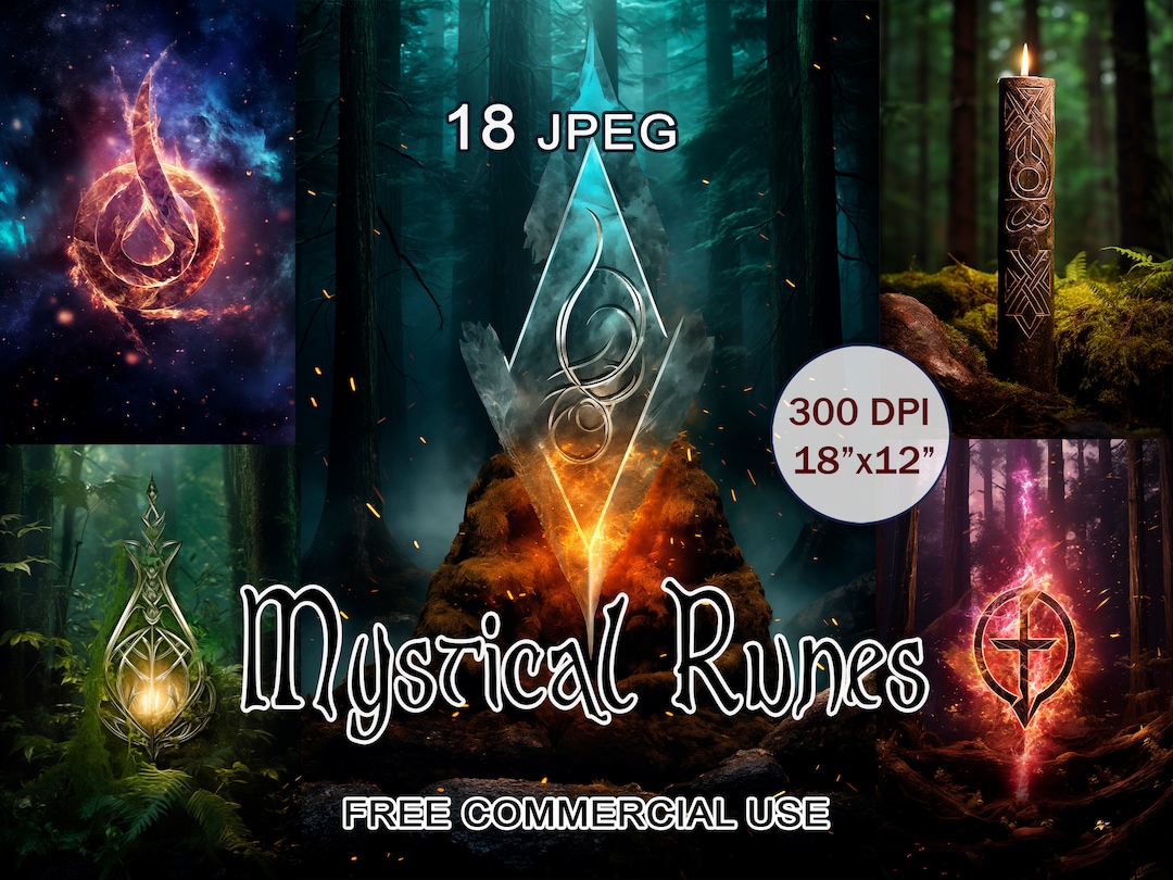 Elder Runes & Totems Art Bundle, Pagan Norse Runes Clipart, Viking ...