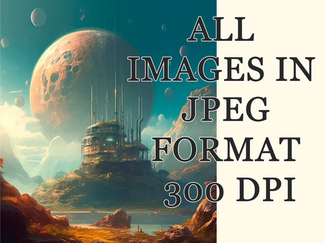 Sci-fi Planet Clipart, Outer Space Fantasy Landscape Images Bundle ...