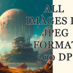 Sci-fi Planet Clipart, Outer Space Fantasy Landscape Images Bundle ...
