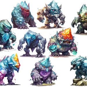 Crystal Golem Clipart, Fantasy Elemental Creatures, Summoner's Ice and ...