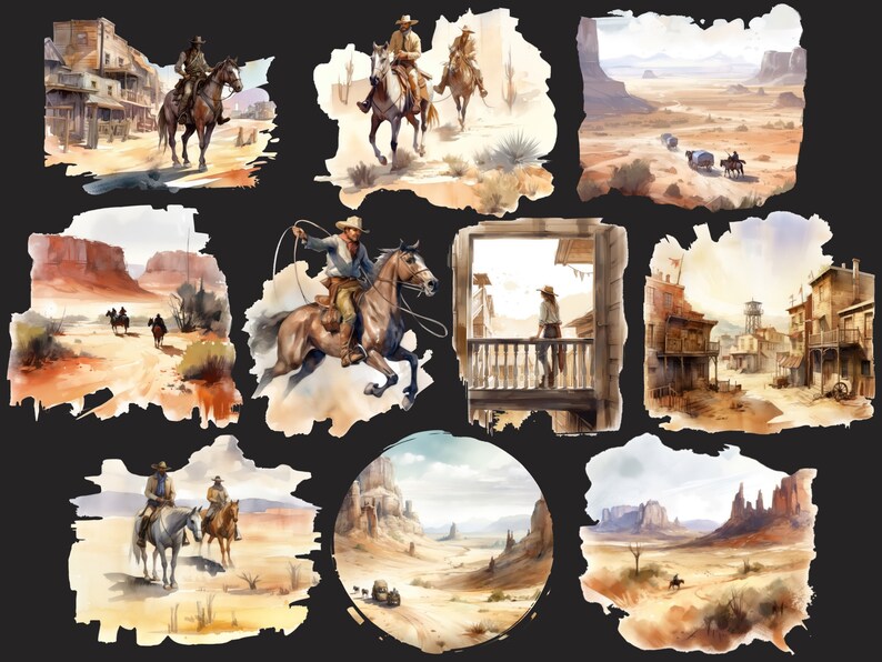 Wild West Png, Cowboy Clipart, Horse Clipart, Western Graphics, Horse ...