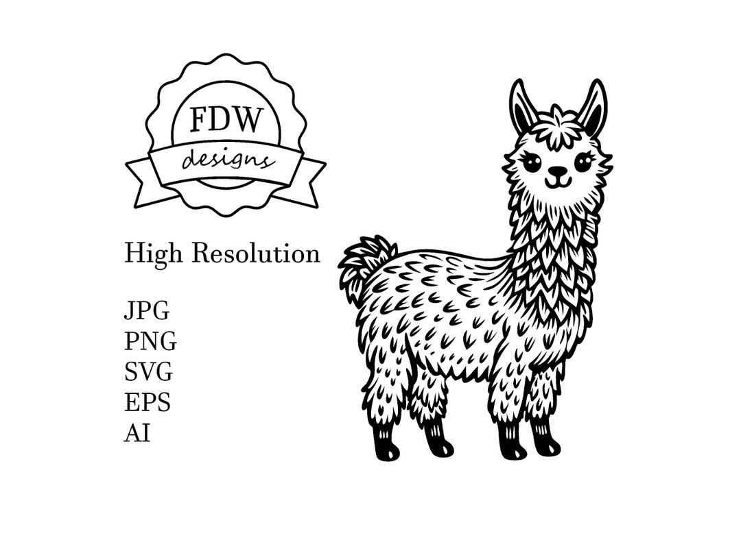 Lama SVG, Black Outline Stencil Line Art, Circuit Vector Design SVG ...