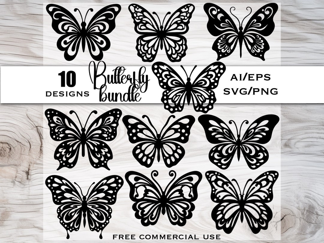 Butterfly Svg Bundle, Butterflies Silhouette Clipart, Printable Vector ...