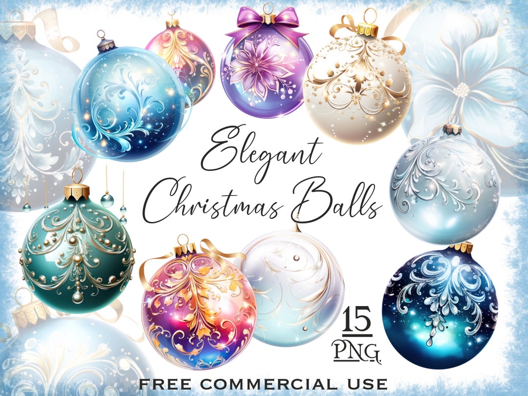 Elegant Chrismas Ball Png Bundle, Christmas Clipart, Christmas Tree ...