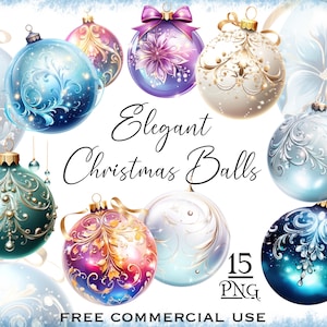 Elegant Chrismas Ball Png Bundle, Christmas Clipart, Christmas Tree ...