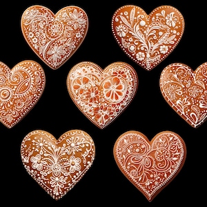 Gingerbread Heart Clipart, Gingerbread Heart Png Bundle, Romantic ...